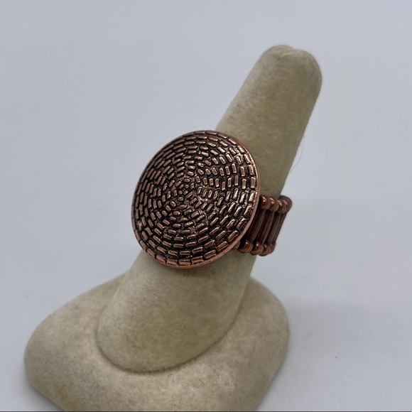 Jewelry | Stretch Ring Disk Shape In Brass Metal | Poshmark